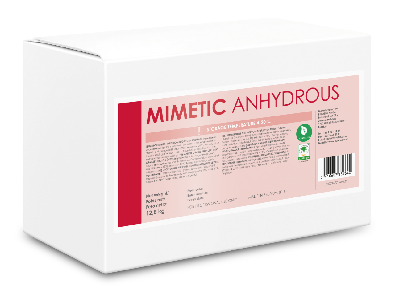 Matière grasse végétale Mimetic Anhydre - Puratos